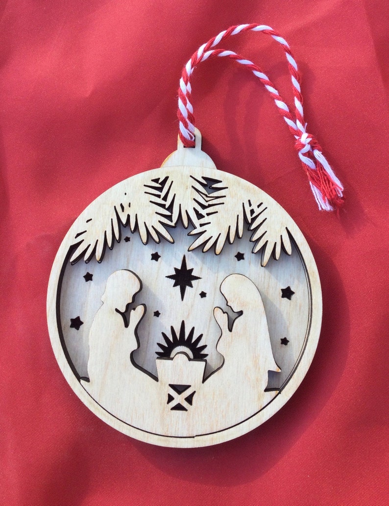 Christmas Ornament With Manger Scene - Etsy