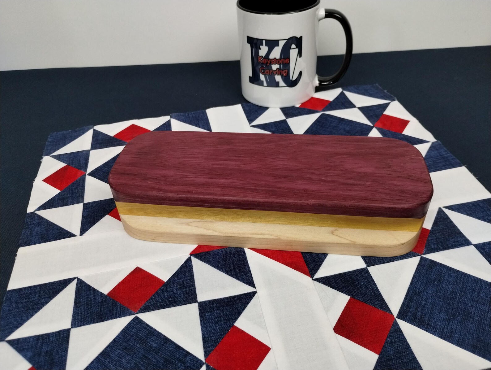Quilter's Clapper Purple & Yellow Heart With Maple Hardwood Tailor's ...