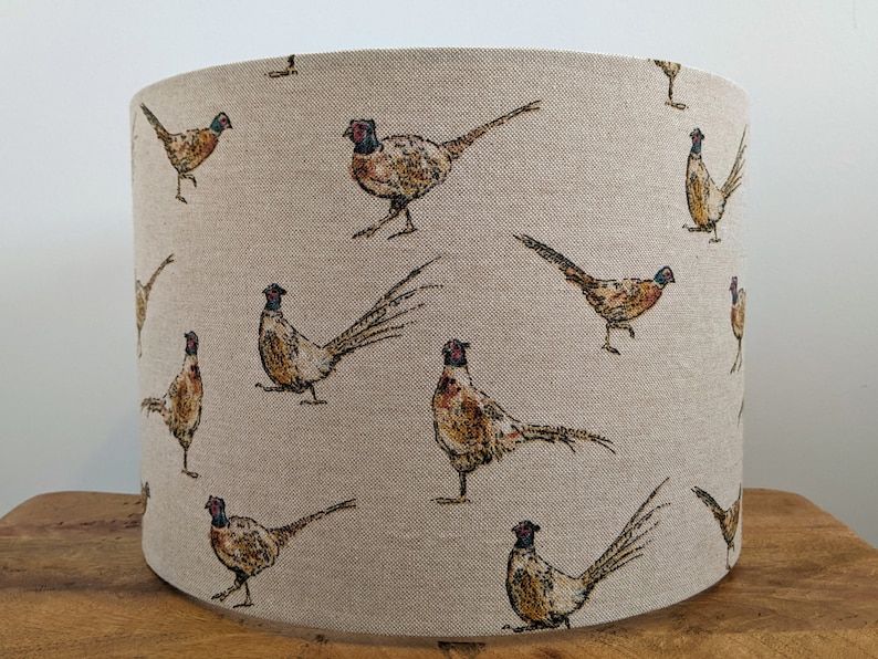 Rustic Pheasant Fabric Drum Lampshade, Countryside Print - Etsy