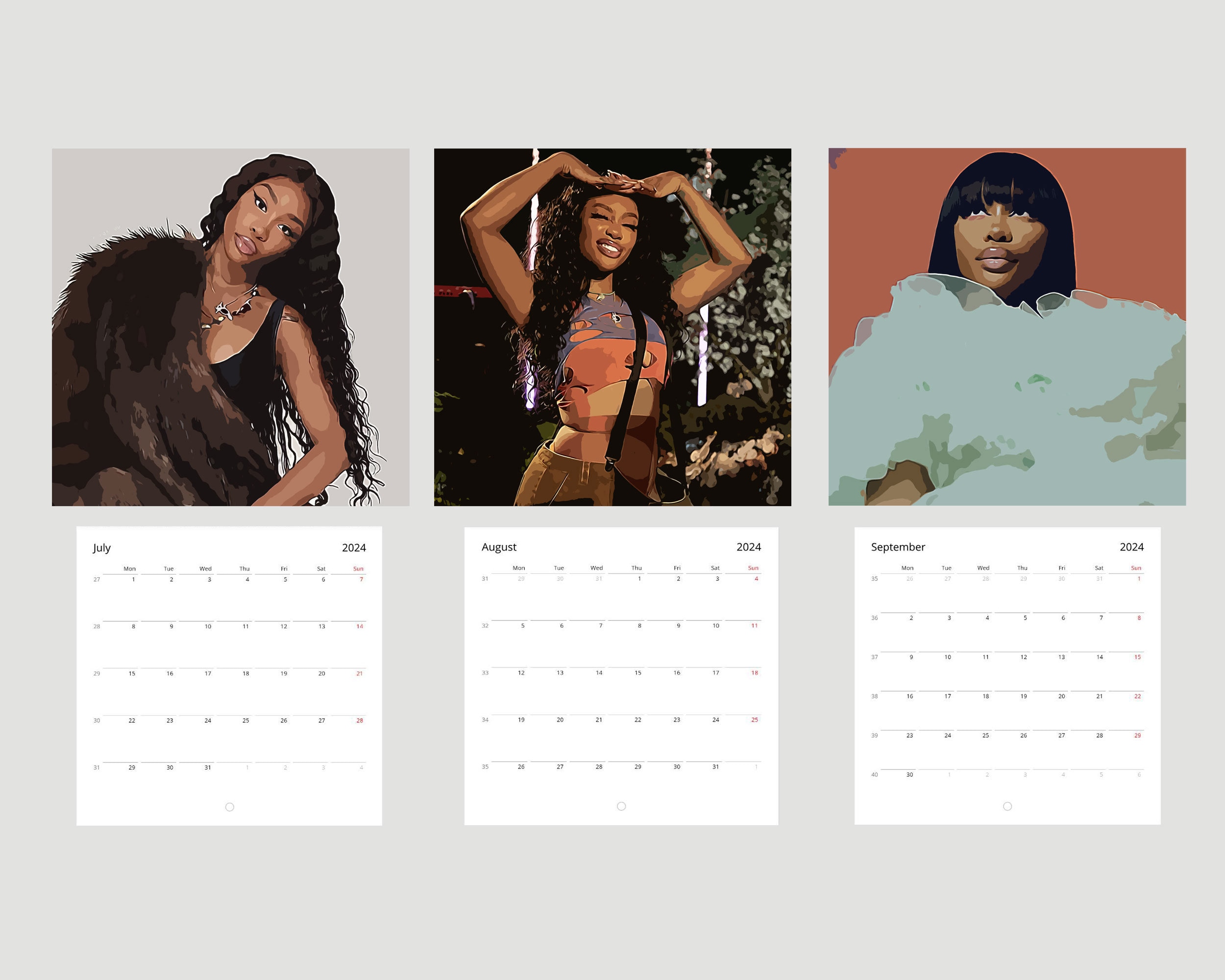 SZA, 2025 Wall Calendar, Black Girl Magic, SZA Merch, 12 Month Calendar ...