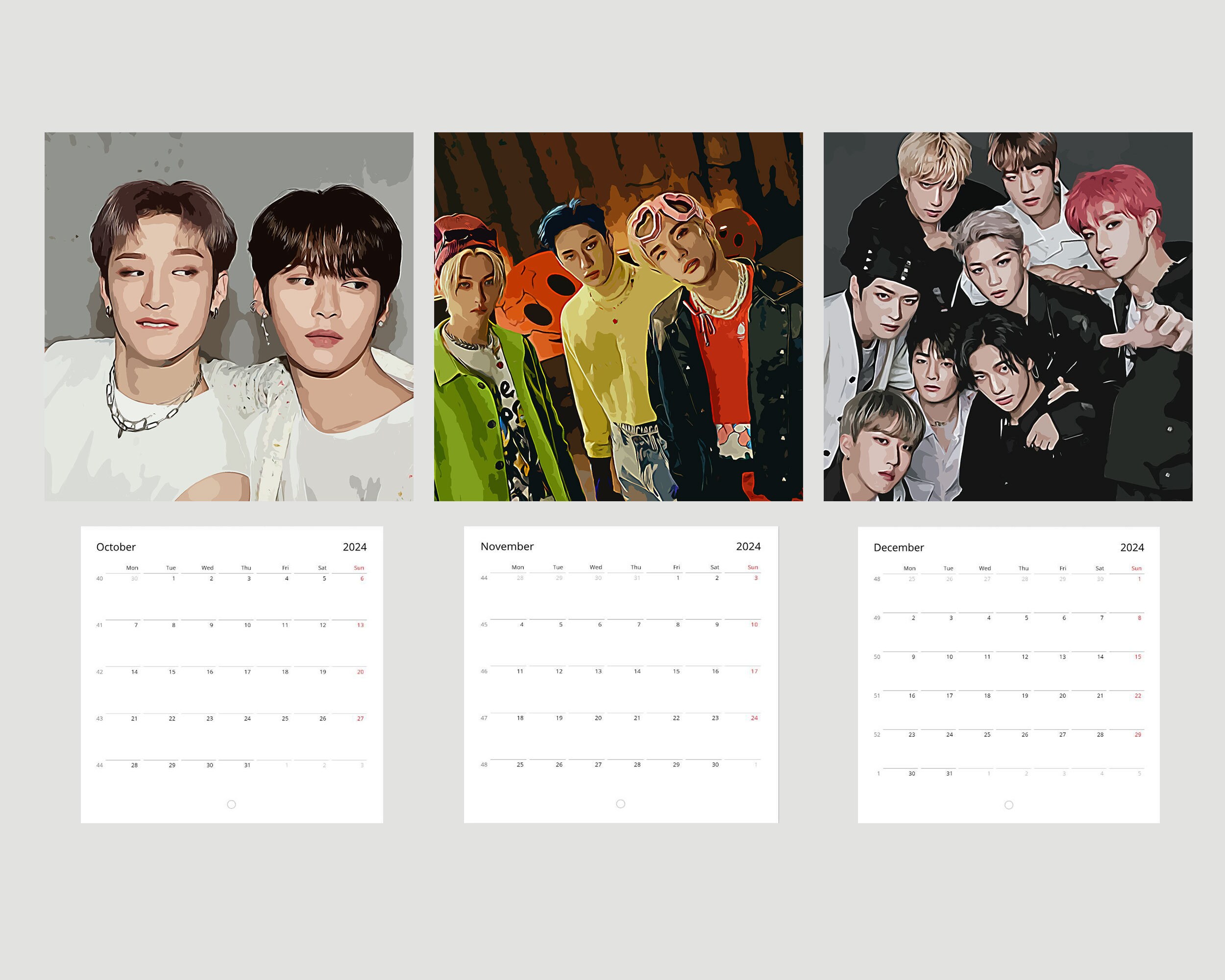 Stray Kids, SKZ, 2024 Calendar, Custom, Stray Kids STAYS, Merch, Kpop ...