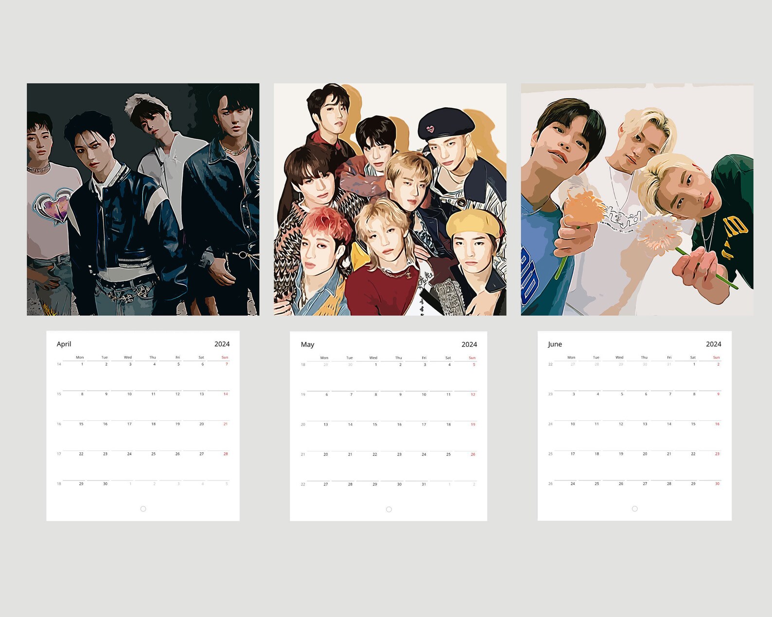 Stray Kids, SKZ, 2024 Calendar, Custom, Stray Kids STAYS, Merch, Kpop ...