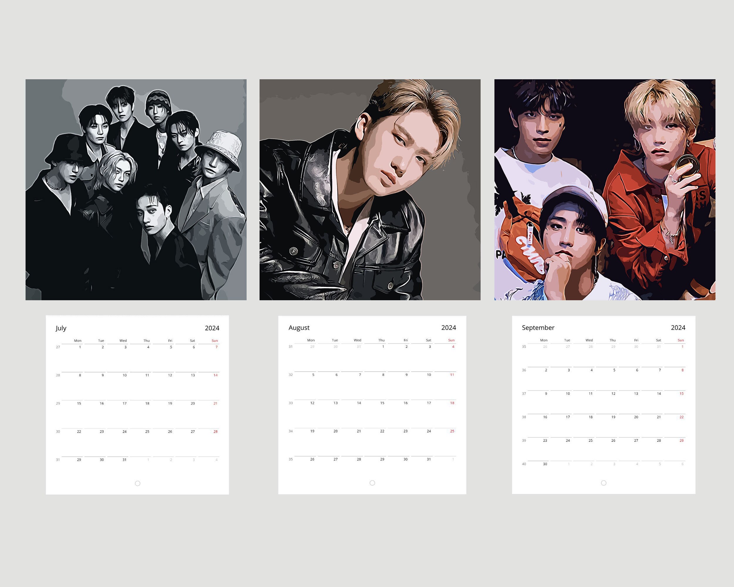 Stray Kids, SKZ, 2024 Calendar, Custom, Stray Kids STAYS, Merch, Kpop ...