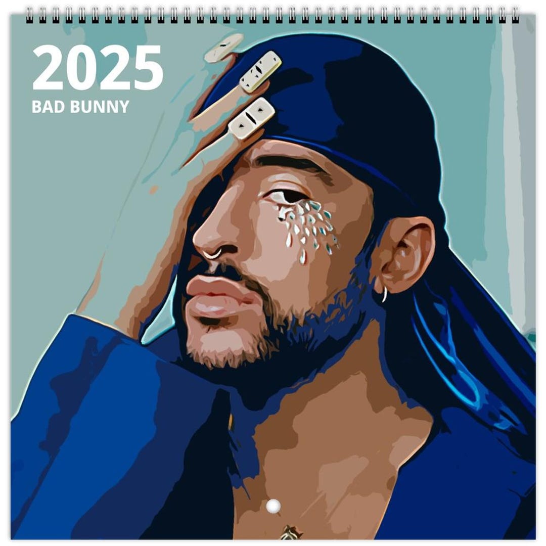 Bad Bunny, Music Wall Art, 12 Month Calendar, Bad Bunny Merch ...