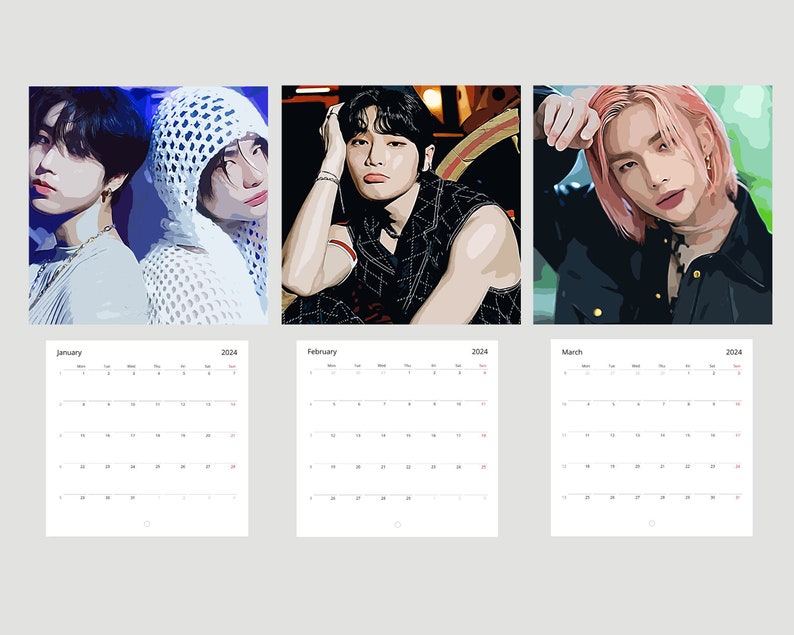 Stray Kids, SKZ, 2024 Calendar, Custom, Stray Kids STAYS, Merch, Kpop ...