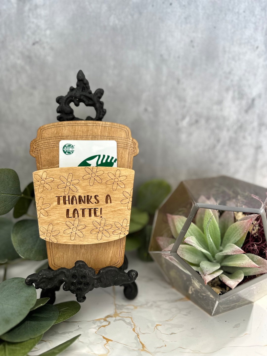Thanks A Latte Gift Card Holder Coffee Gift Card Holder Teacher Gift ...