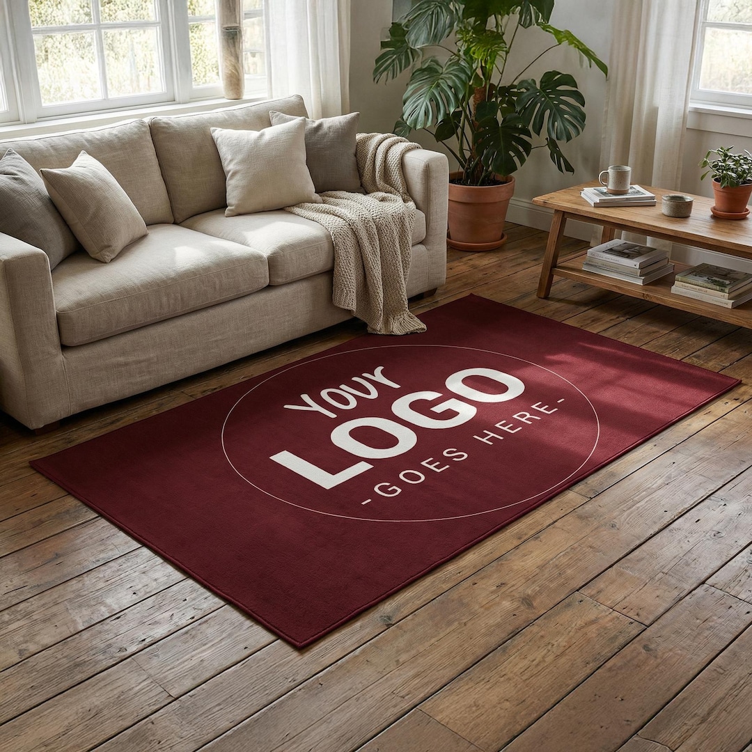 Personalized Logo Chenille Rug, Custom Photo Floor Mat - Etsy