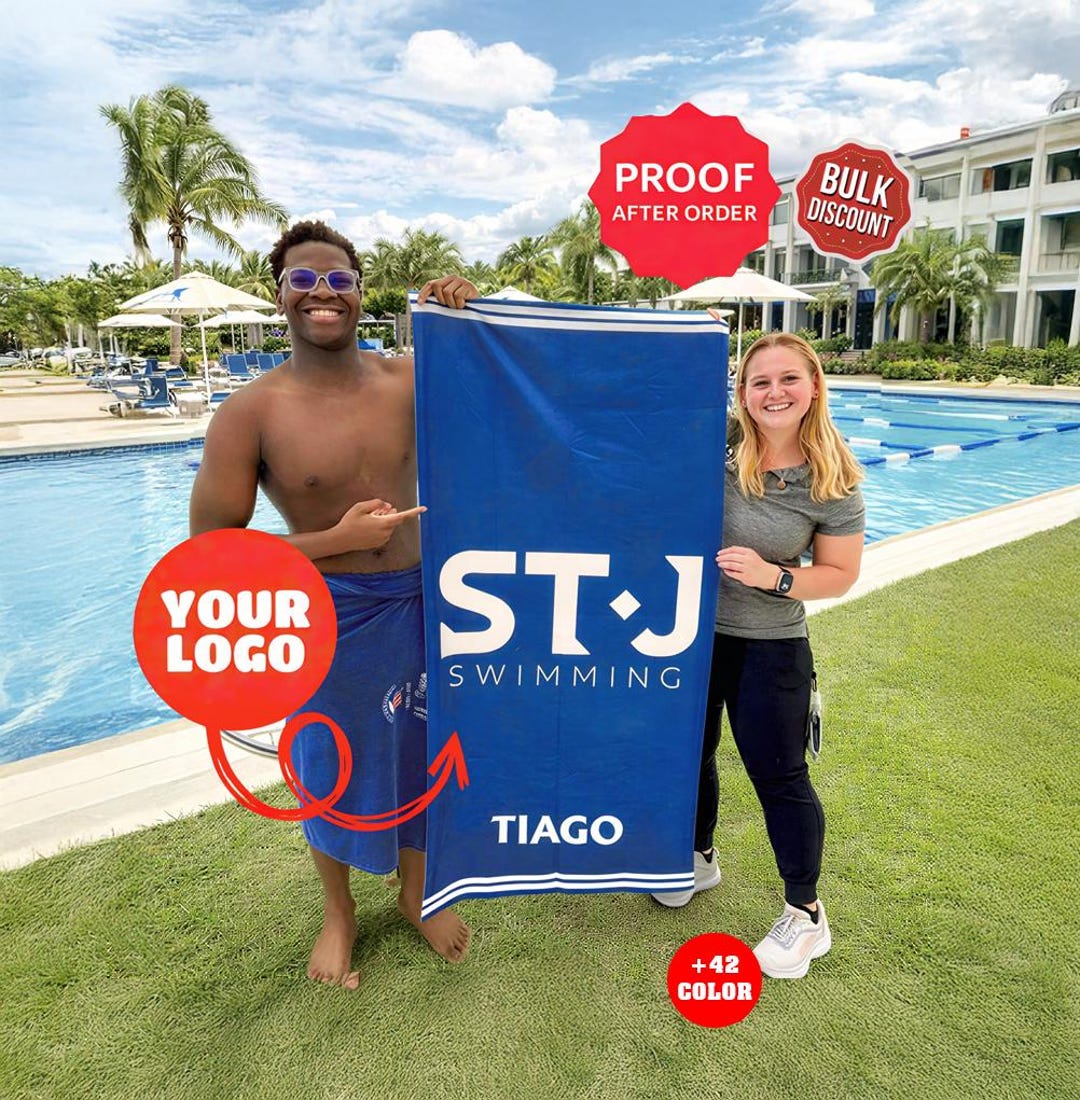 Custom Logo Beach Towel, Personalized Team Gift , Corporate Gift - Etsy