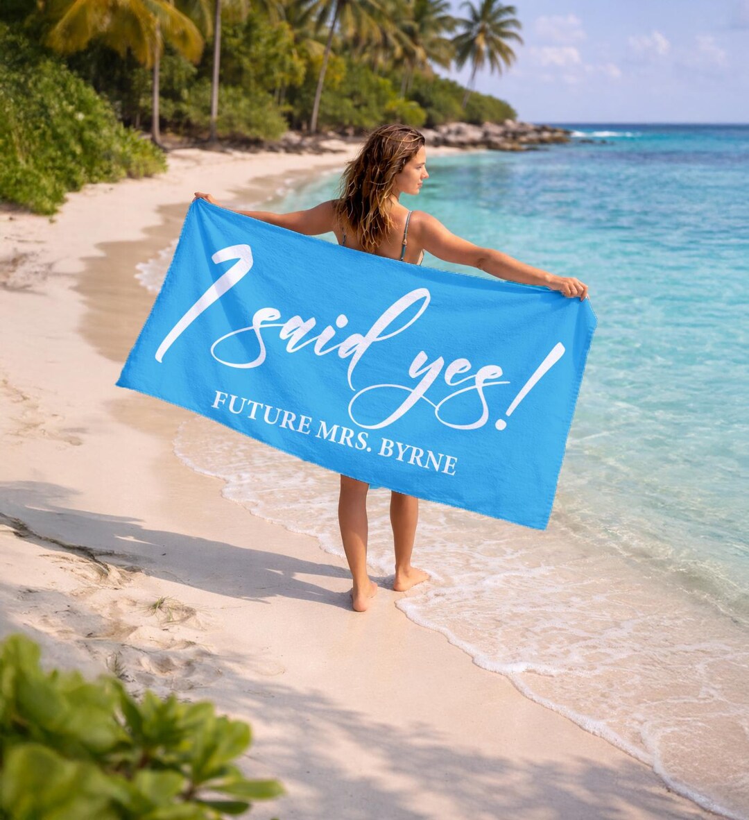 Personalized Bride Beach Towel,i Said Yes Beach Towel,bachelorette ...