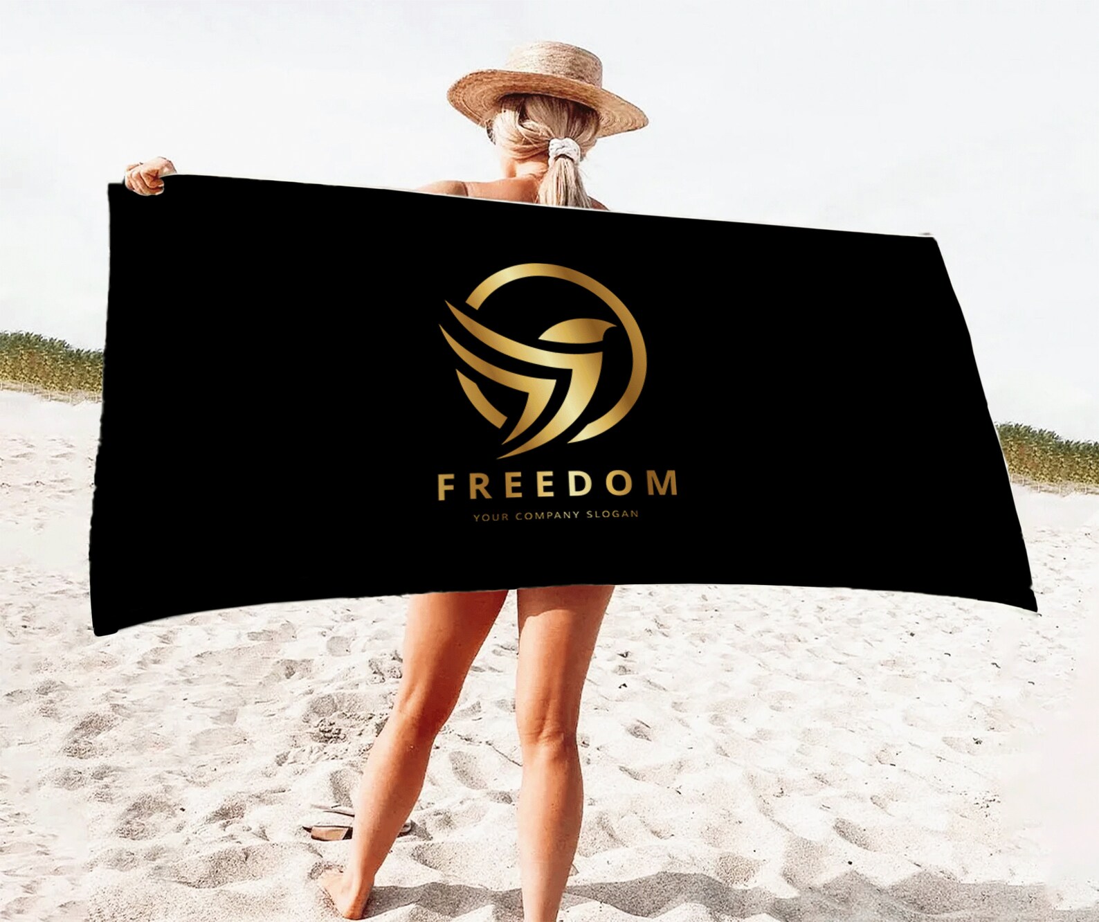 Custom Beach Towel With Logo, Logo Design on a Towel, Baseball ...