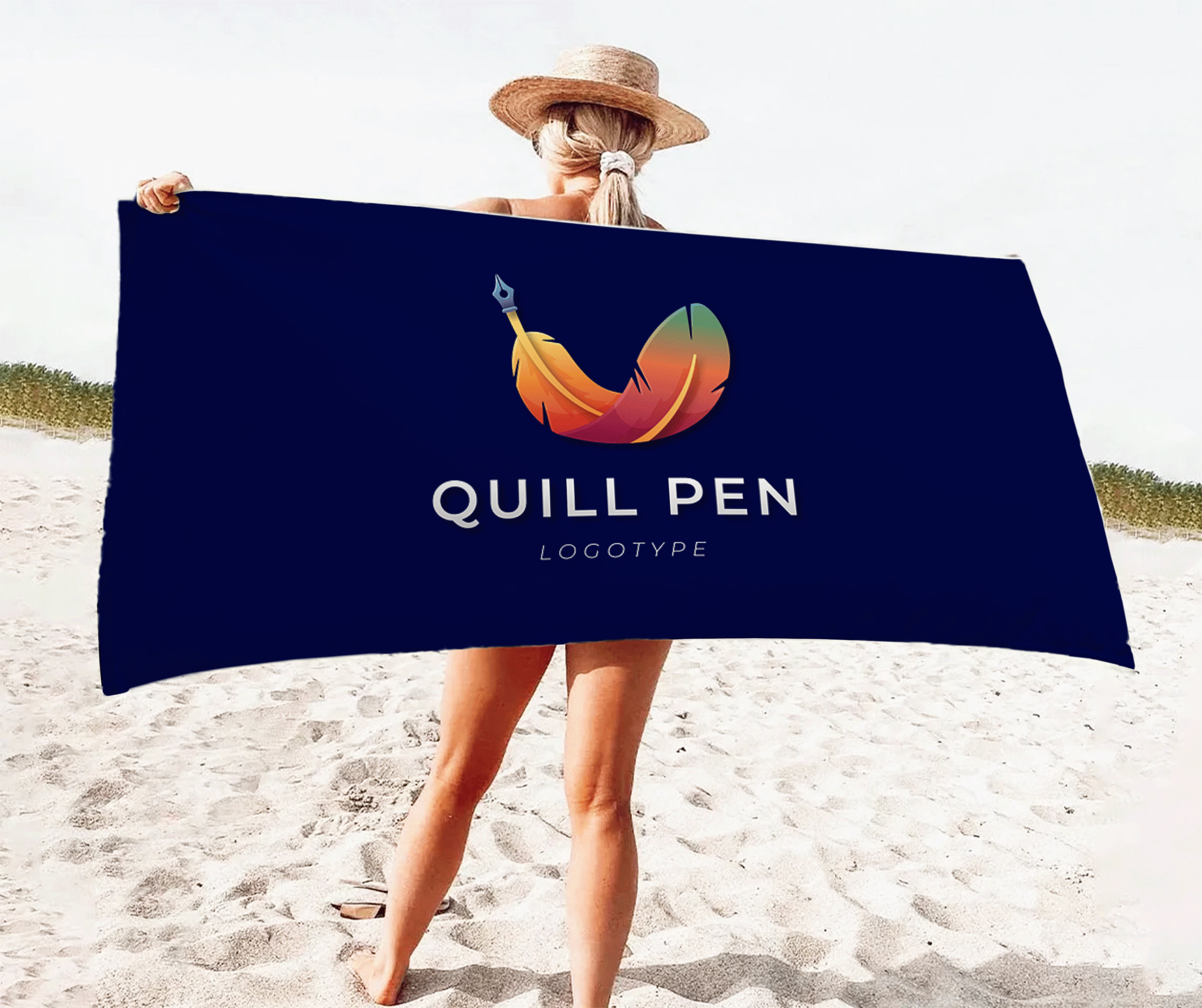 Custom Beach Towel With Logo Logo Design on a Towel - Etsy