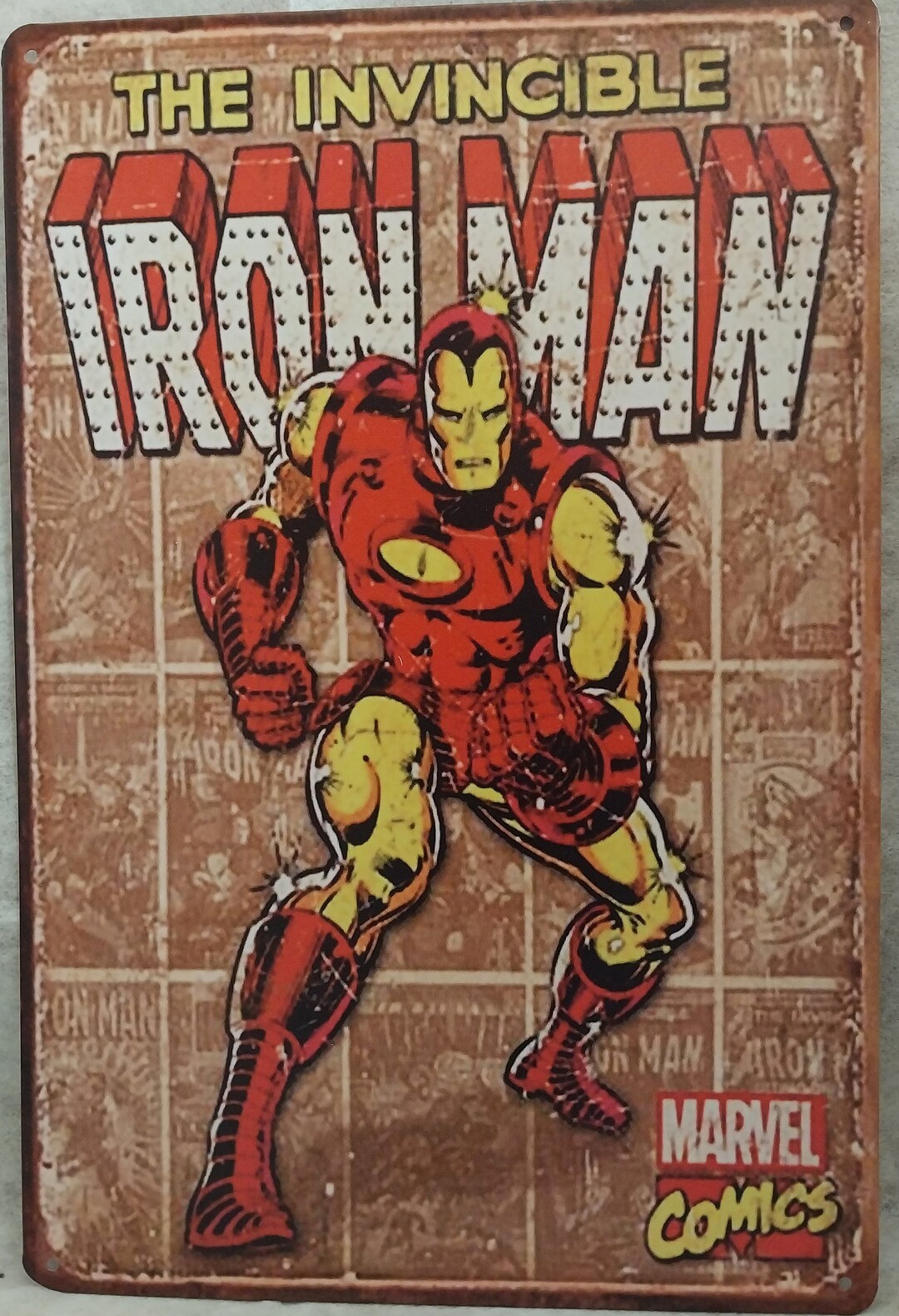 Novelty Comic Sign the Invincible Iron Man A4 for Man Cave, Bar or ...