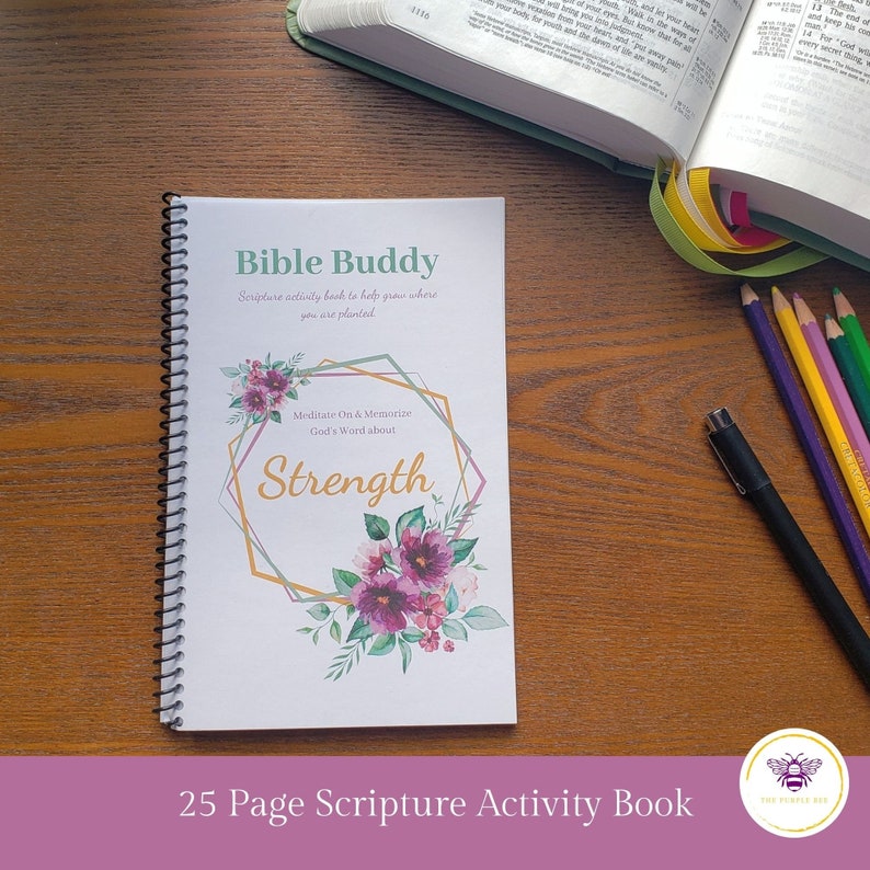 Strength Bible Buddy-scripture Activity Book-bible Verse Coloring Book ...