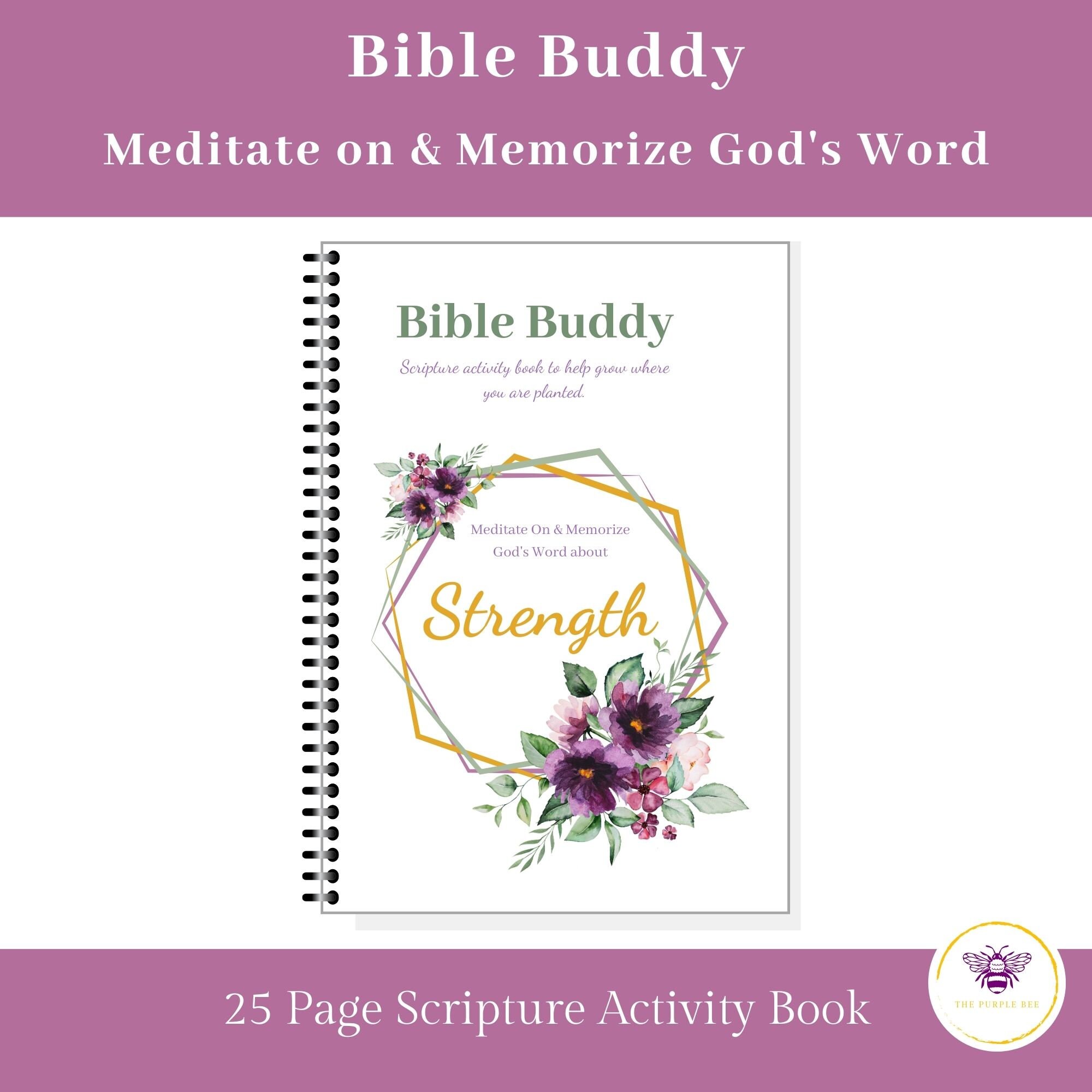 Strength Bible Buddy-scripture Activity Book-bible Verse Coloring Book ...