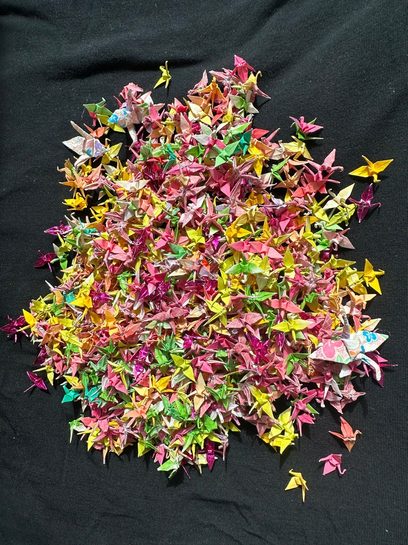 1000 Assorted Miniature Origami Paper Cranes - Etsy