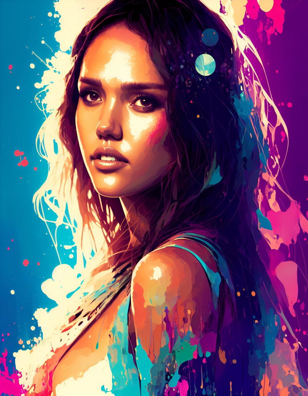 Abstract Art Celebrity Tribute Jessica Alba IV - Etsy