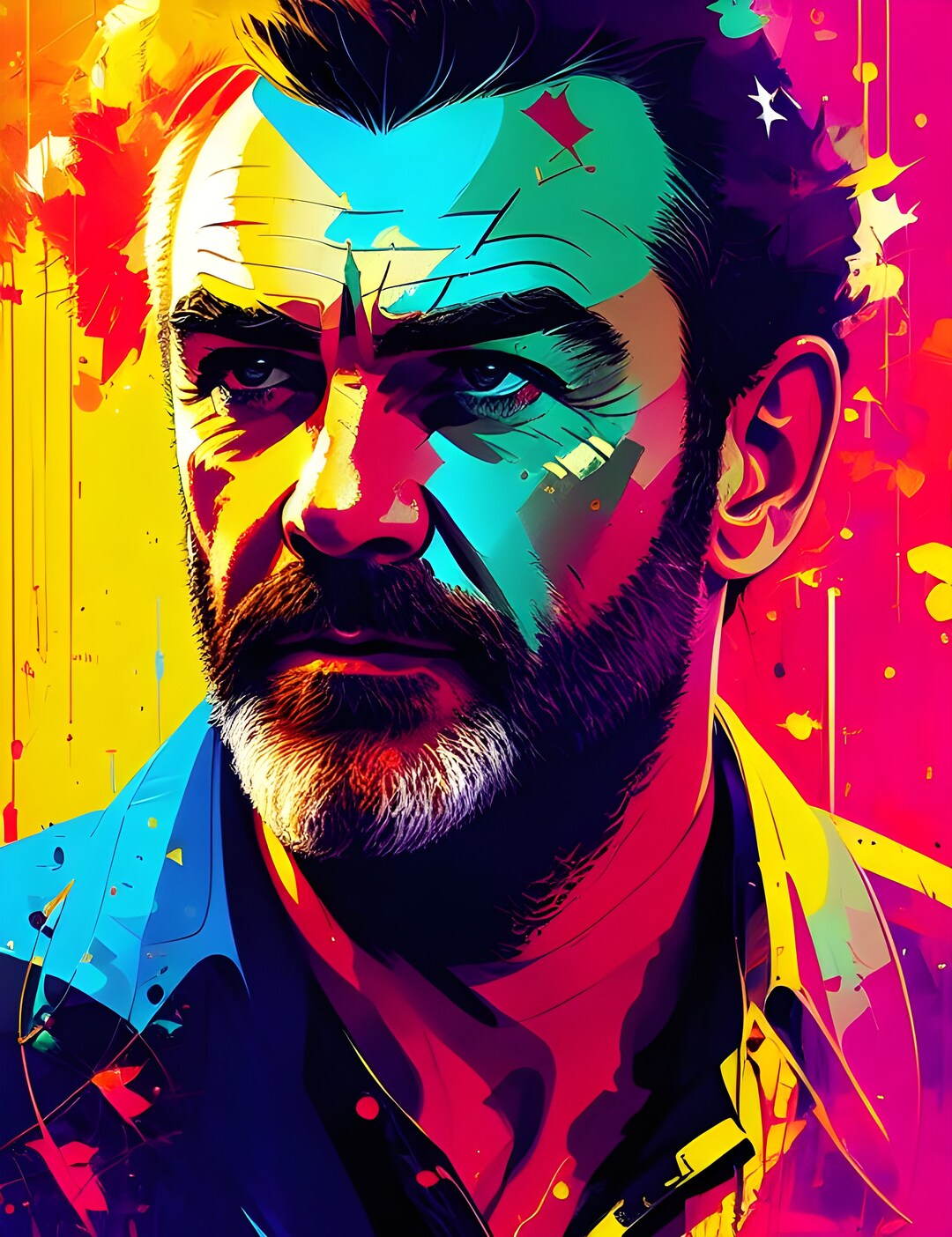 Abstract Art - Celebrity Tribute - Sean Connery - Etsy