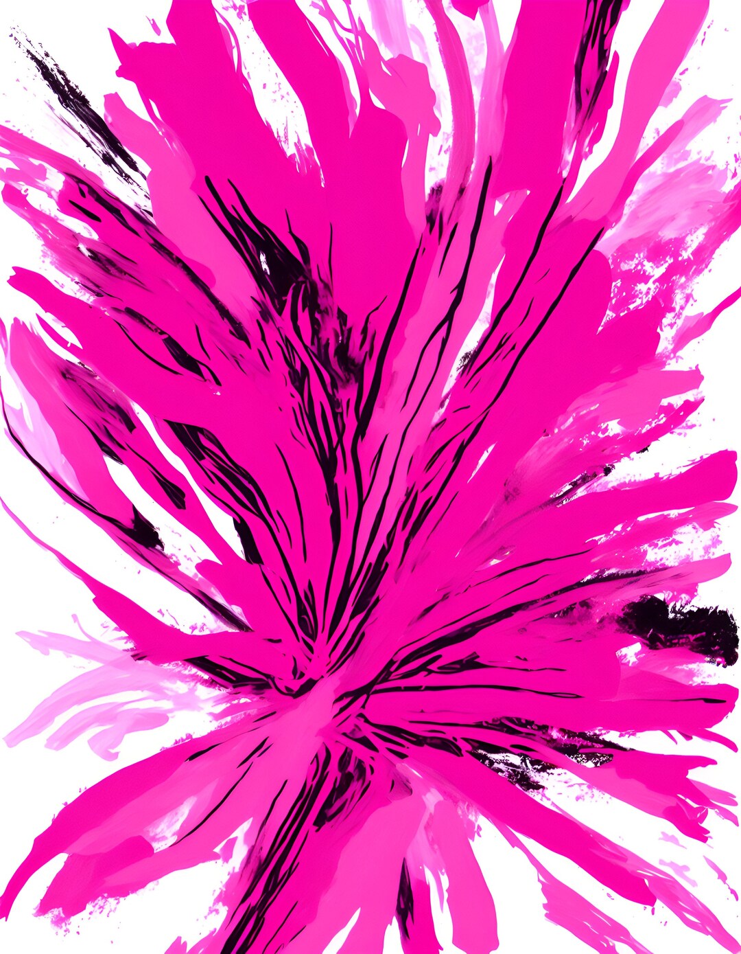 Abstract Art - Viva Magenta Color - Etsy