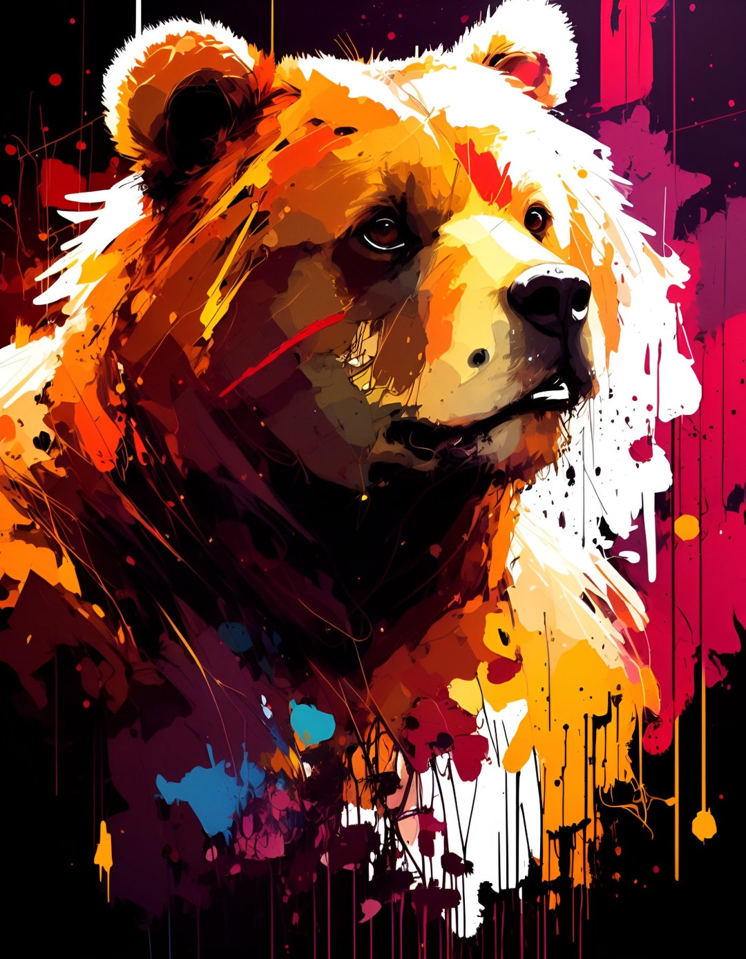 Abstract Art Brown Bear II - Etsy