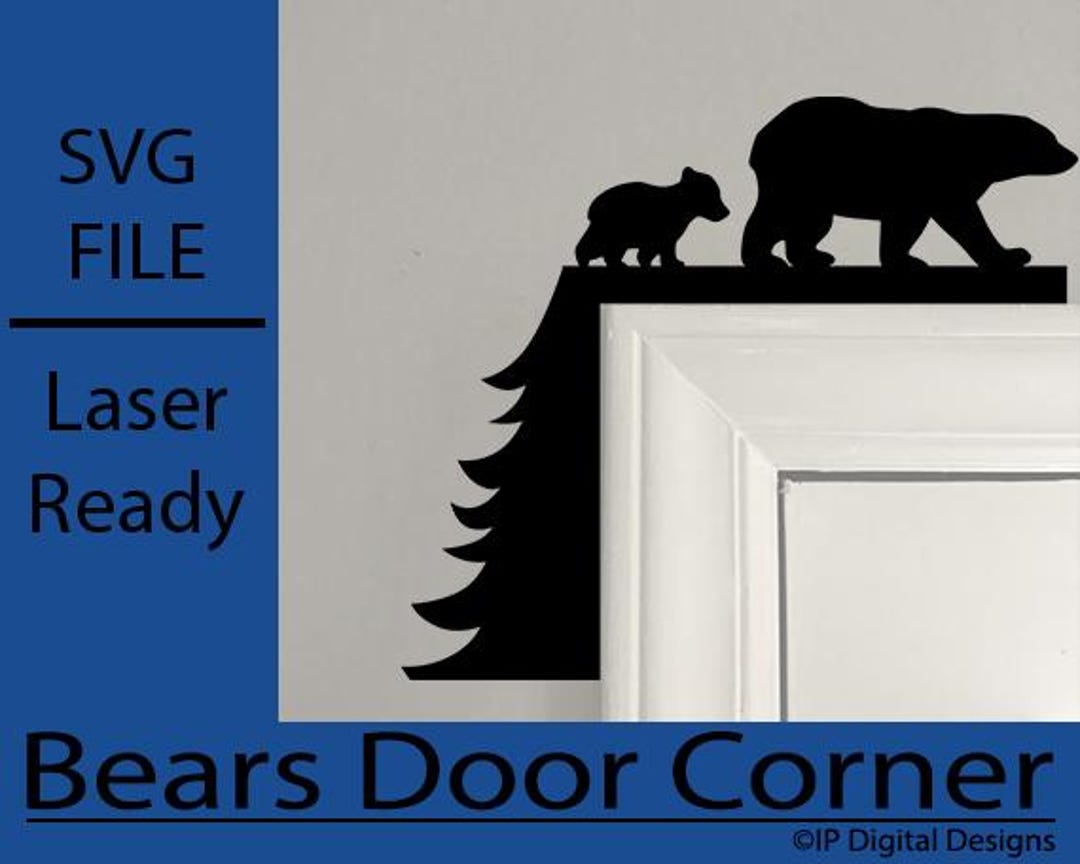 Bears and Tree Door Corner SVG File (digital Download) - Etsy