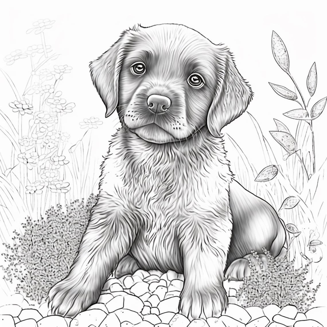 Puppy Dog | Coloring Book Page | Digital Download - Etsy