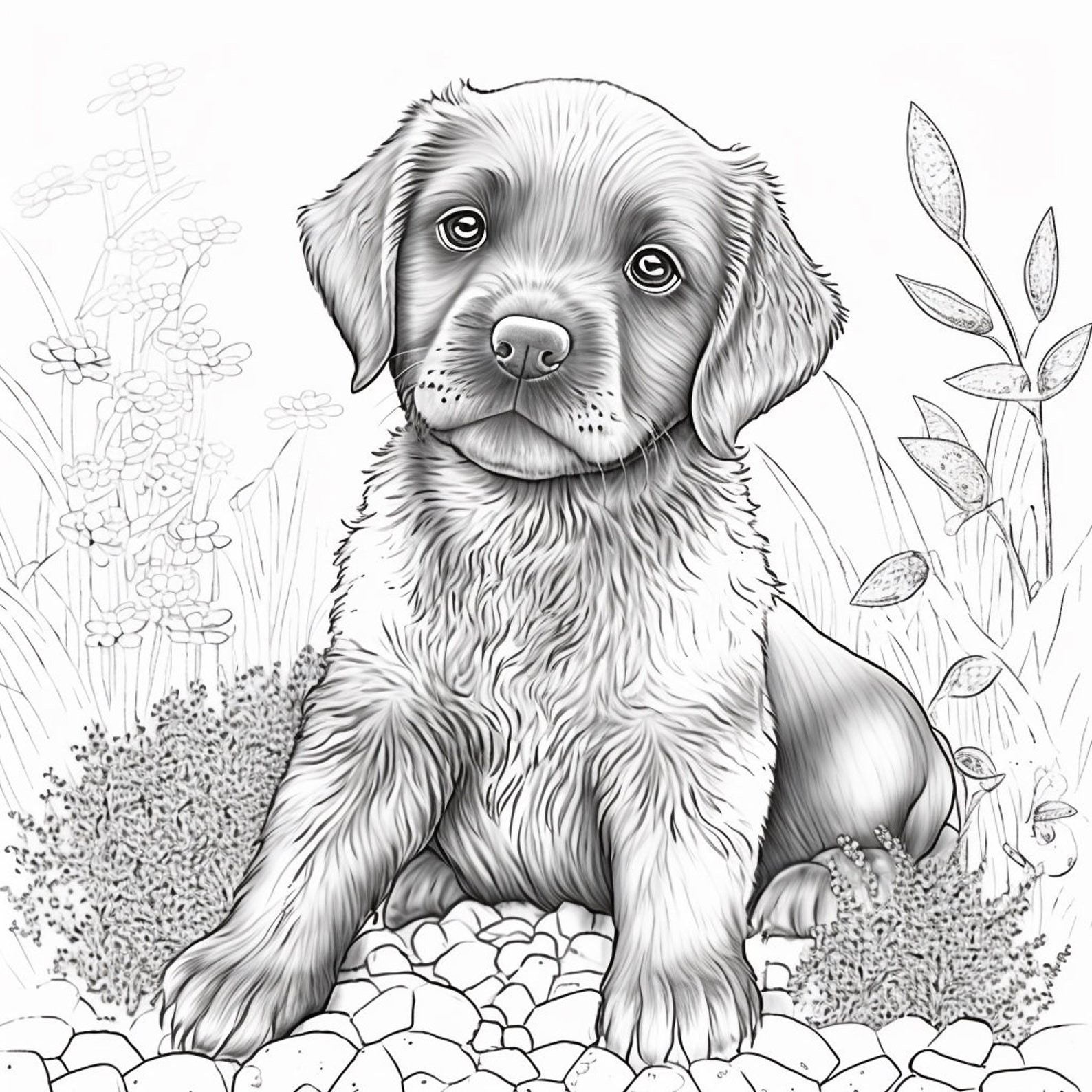 Puppy Dog | Coloring Book Page | Digital Download - Etsy