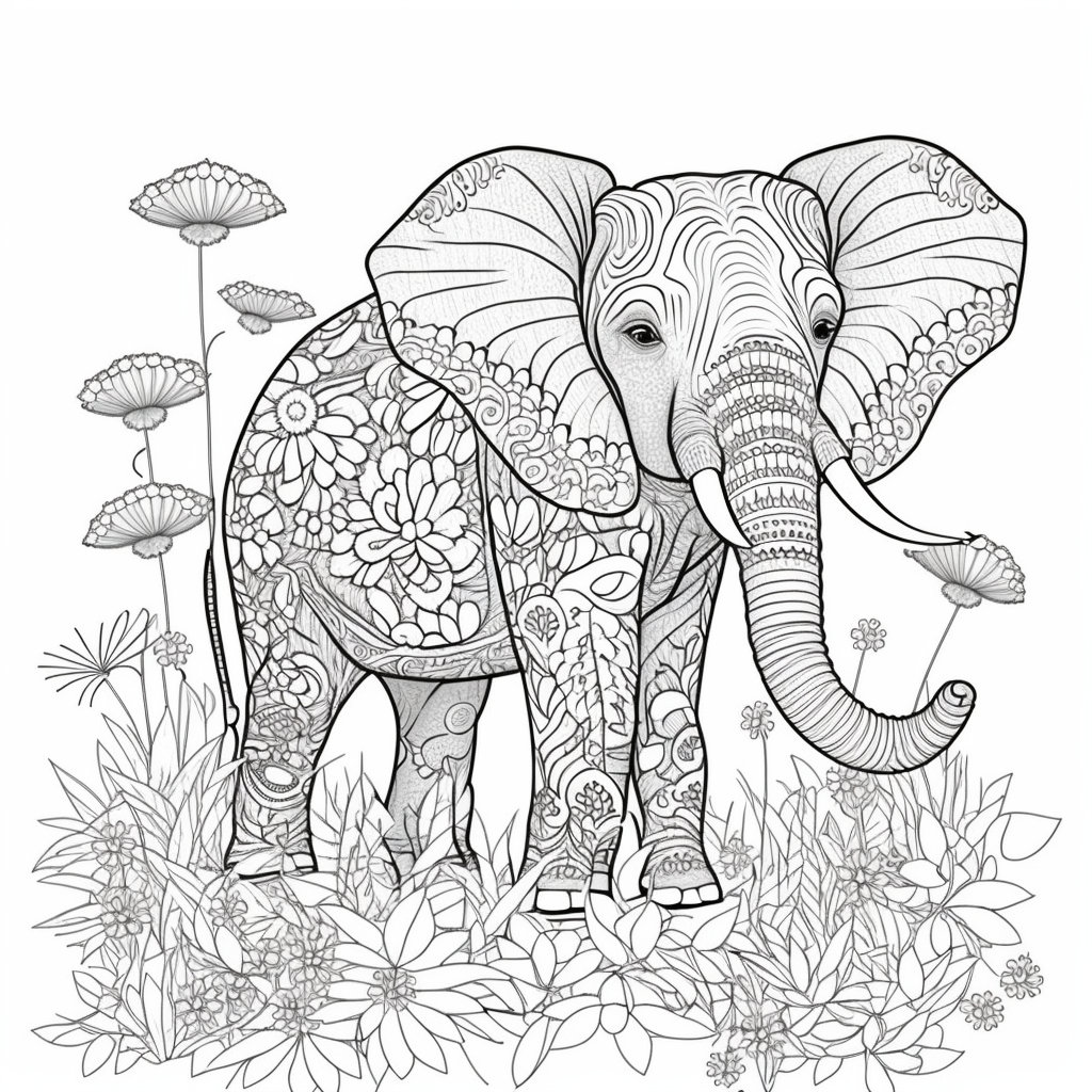 Elephant | Coloring Book Page | Instant Download - Etsy