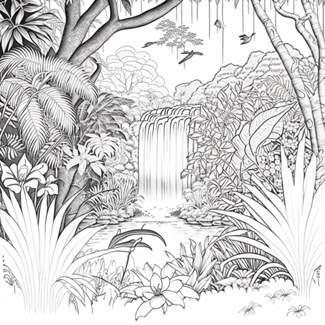 Jungle | Coloring Book Page | Instant Download - Etsy