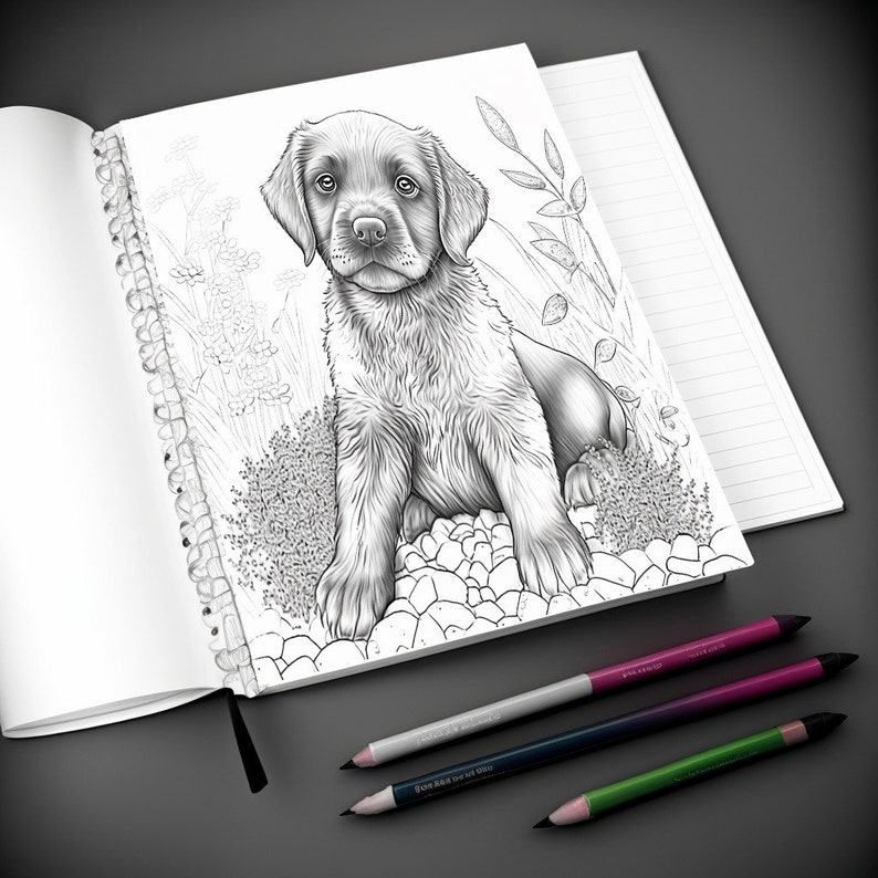 Puppy Dog | Coloring Book Page | Digital Download - Etsy