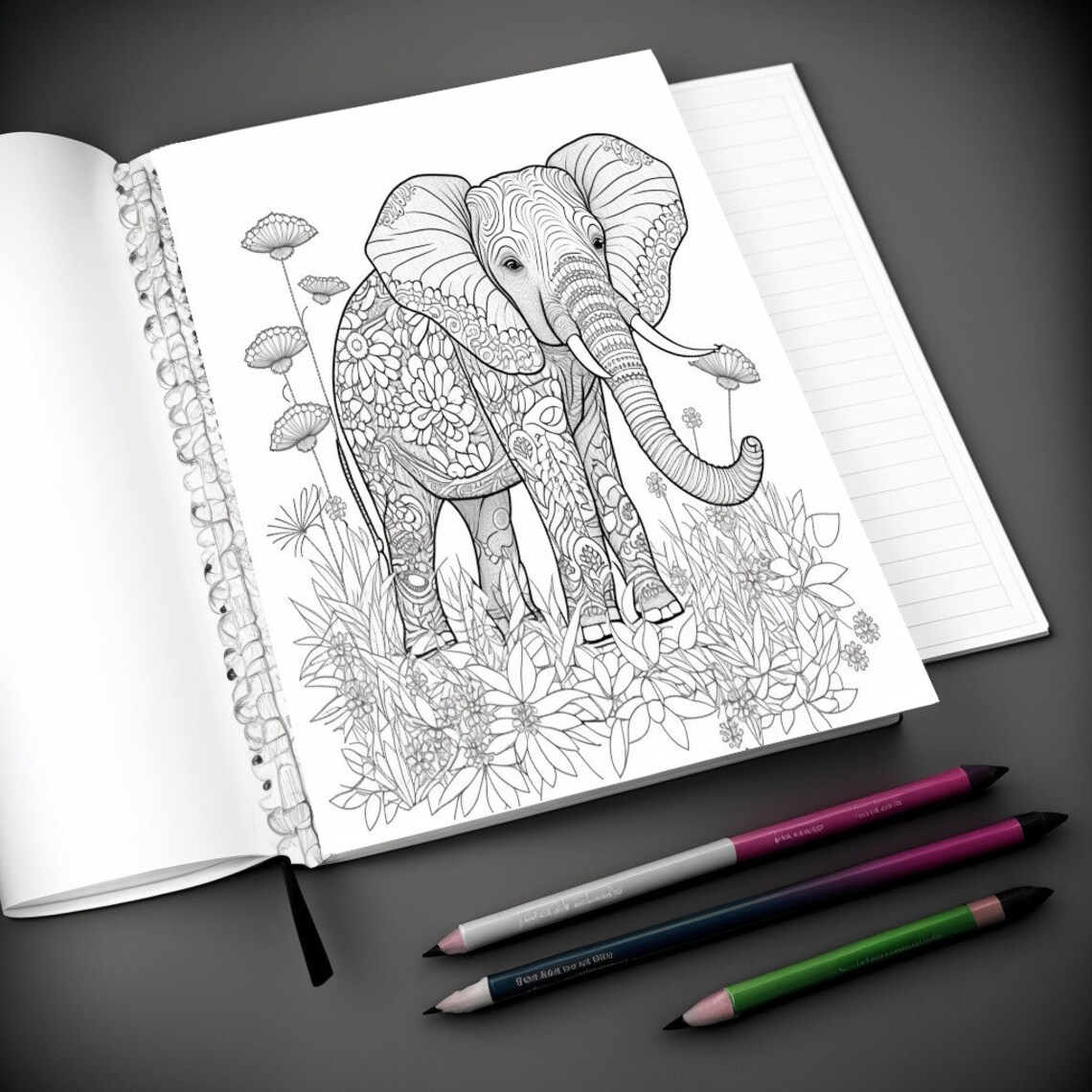 Elephant | Coloring Book Page | Instant Download - Etsy