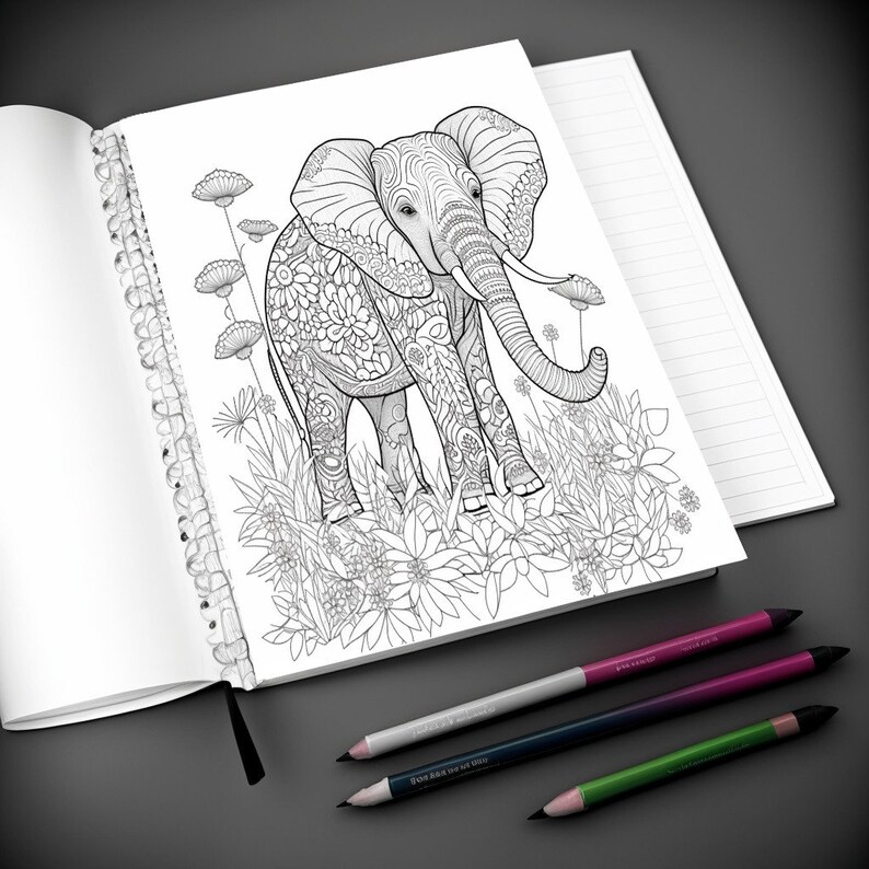 Elephant | Coloring Book Page | Instant Download - Etsy