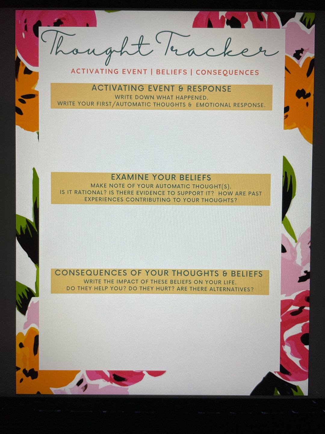 DBT Skills Worksheet Etsy