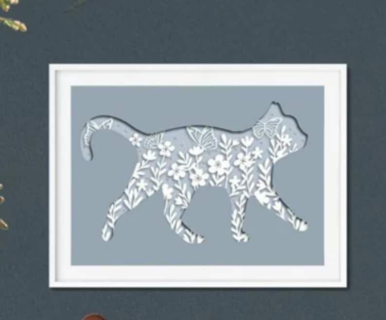 Cat Shadow Box 3D Cut Cricut - Etsy