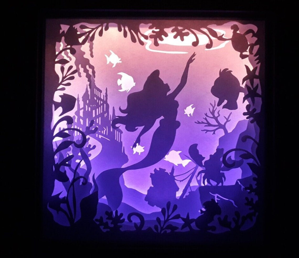 Little Mermaid Shadow Box 3D Cut Cricut - Etsy