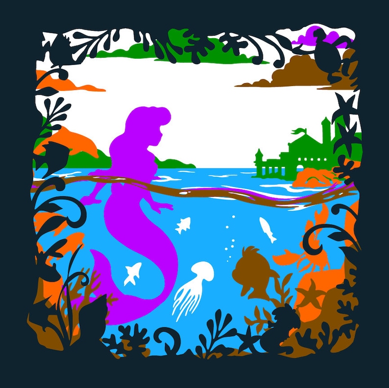 Little Mermaid, Shadow Box, 3D Cut, Cricut - Etsy