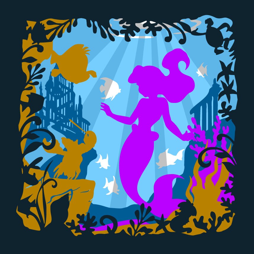 Little Mermaid, Shadow Box, 3D Cut, Cricut - Etsy