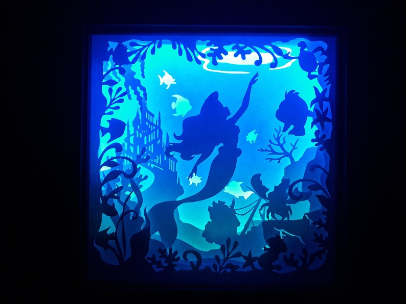 Little Mermaid Shadow Box 3D Cut Cricut - Etsy