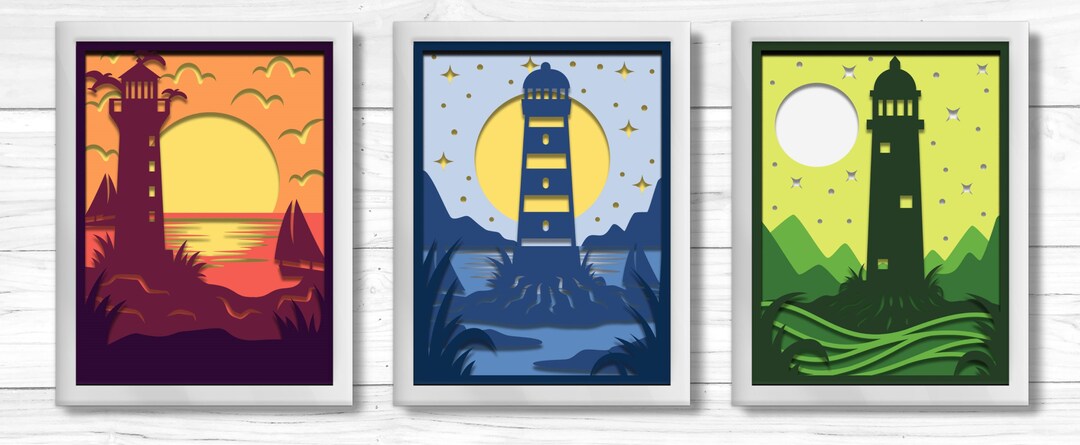 Light House, Shadow Box, 3D Cut, Cricut, Paper Crafts - Etsy