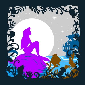 Little Mermaid, Shadow Box, 3D Cut, Cricut - Etsy Australia