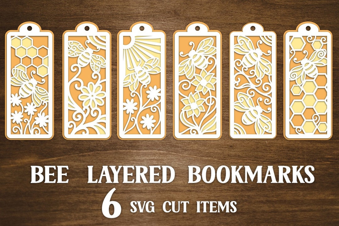 Bee Papercut Bookmarks 6 Cut Files - Etsy