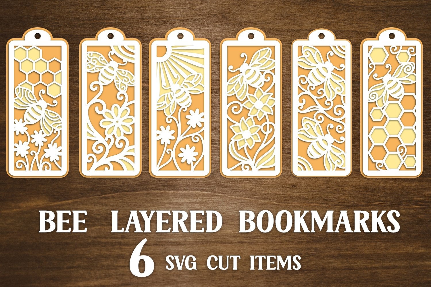 Bee Papercut Bookmarks 6 Cut Files - Etsy
