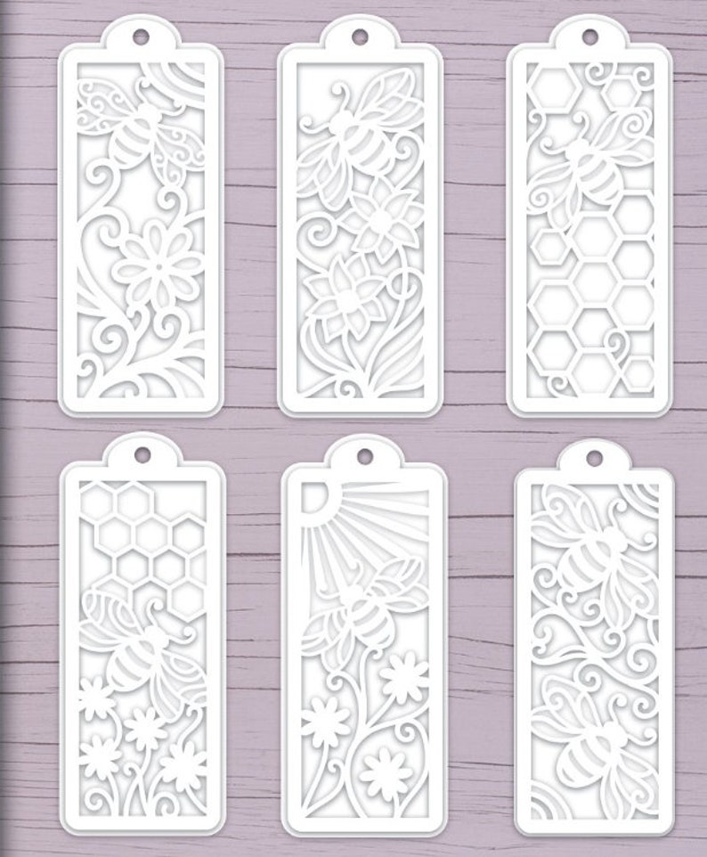 Bee Papercut Bookmarks 6 Cut Files - Etsy