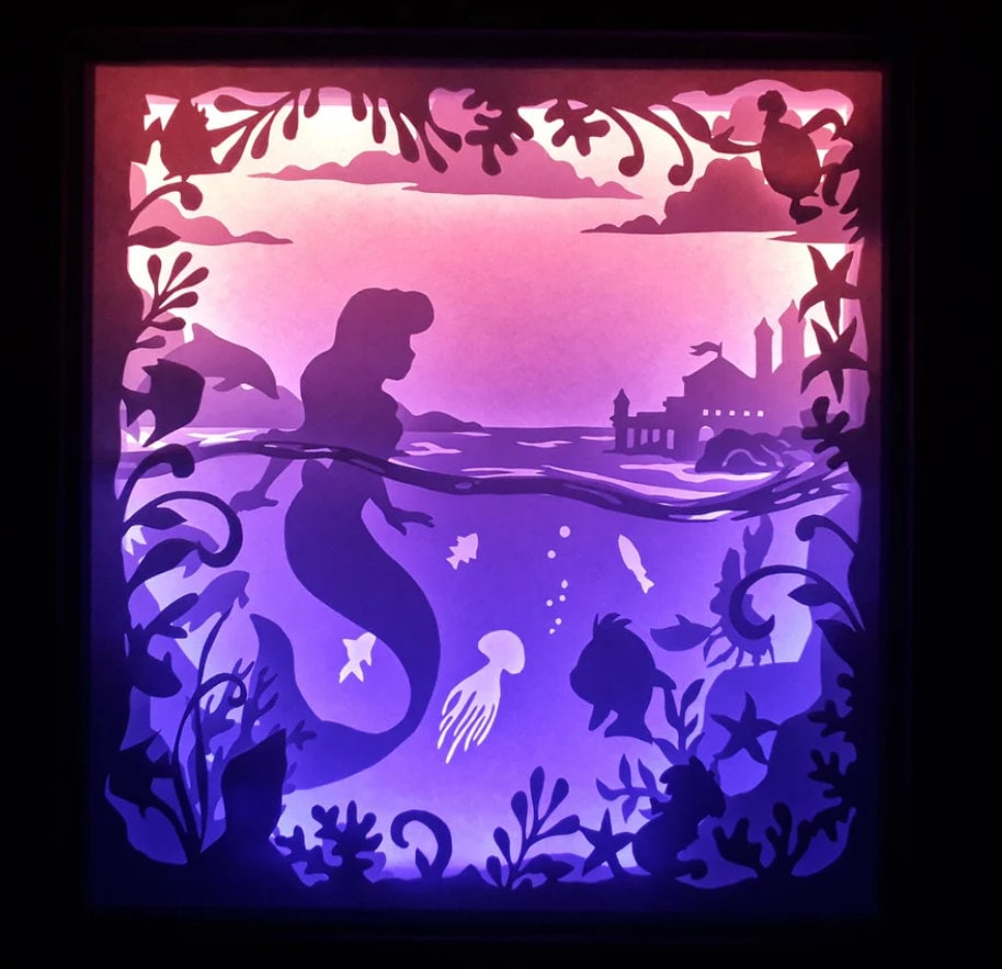 Little Mermaid, Shadow Box, 3D Cut, Cricut - Etsy