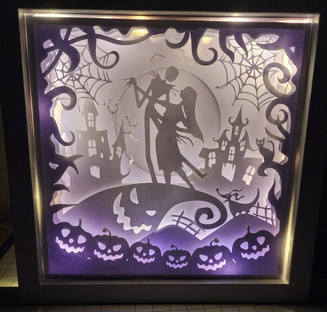 Nightmare Before Christmas, Shadow Box, 3D Cut - Etsy