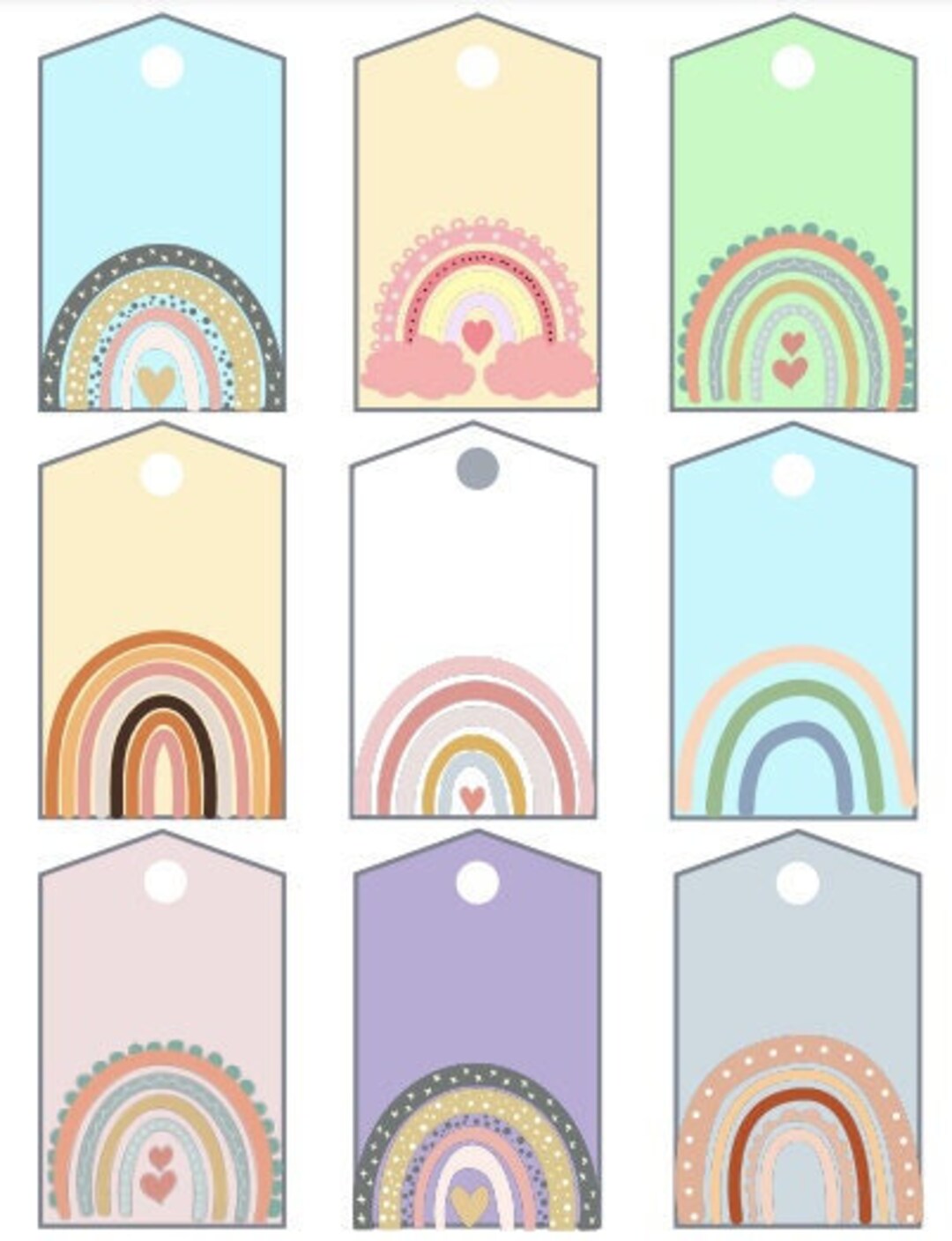 Rainbow Gift Tags-instant Download - Etsy