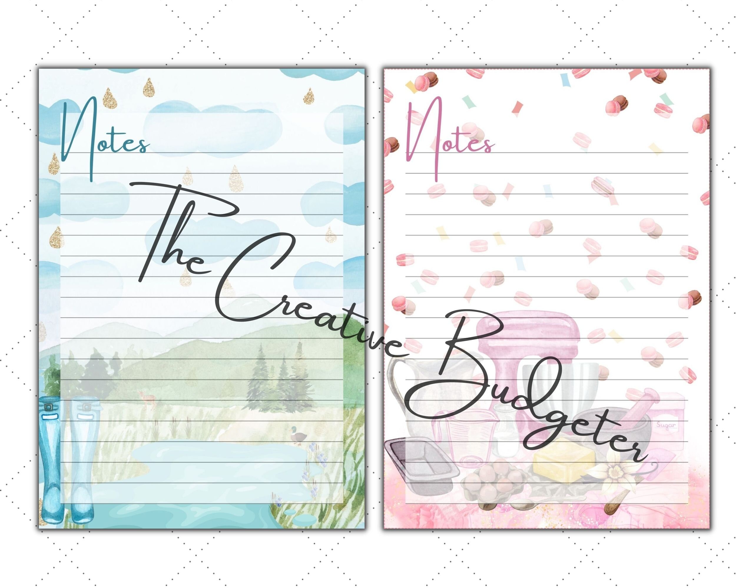 Printable Note Pad, Printable Memo, Digital Stationary, Lined Notepad ...