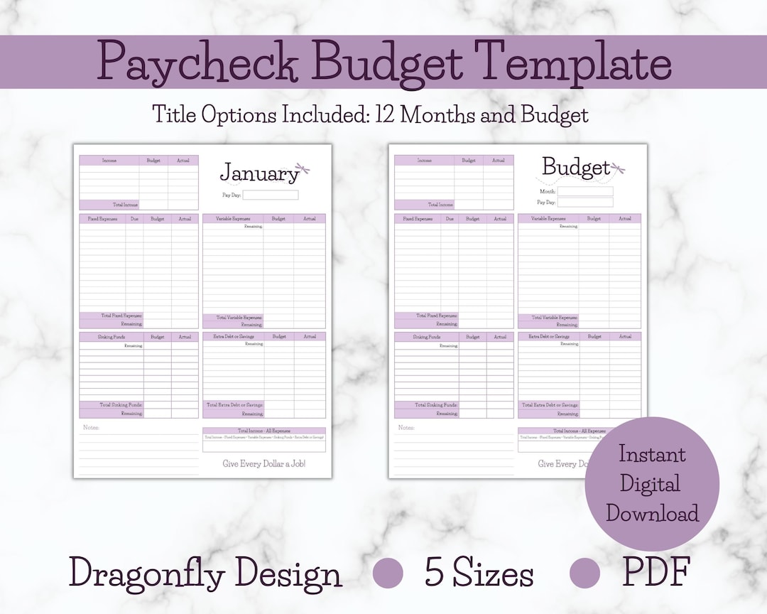 Paycheck Budget Planner, Printable, Budget by Paycheck, Budget Template ...