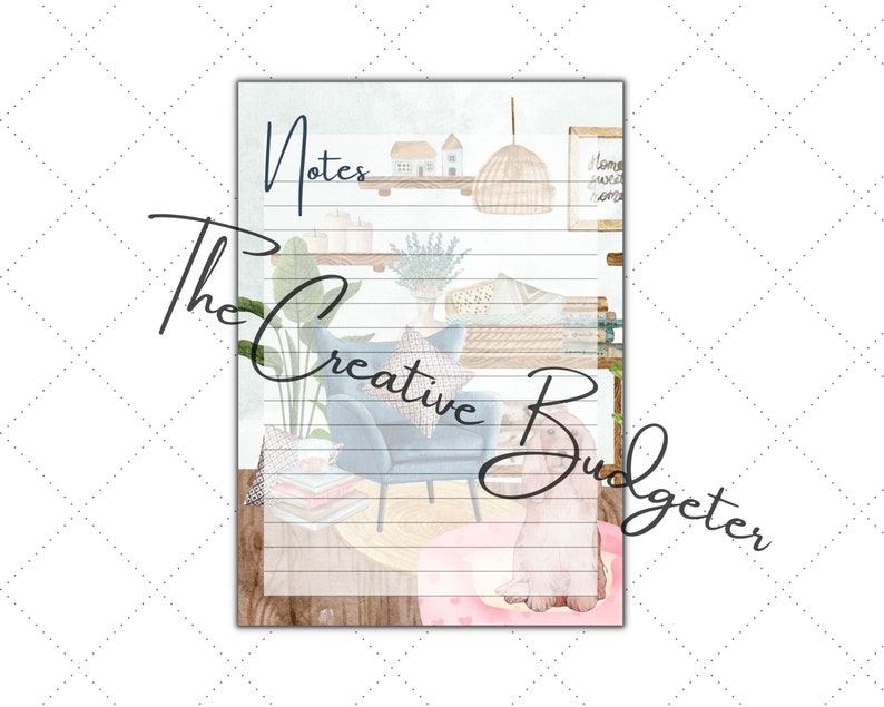 Printable Note Pad, Printable Memo, Digital Stationary, Lined Notepad ...