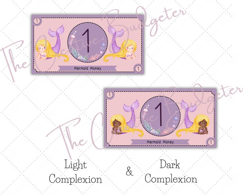 Mermaid Play Money, Allowance and Chore Rewards, Kids Money Management ...