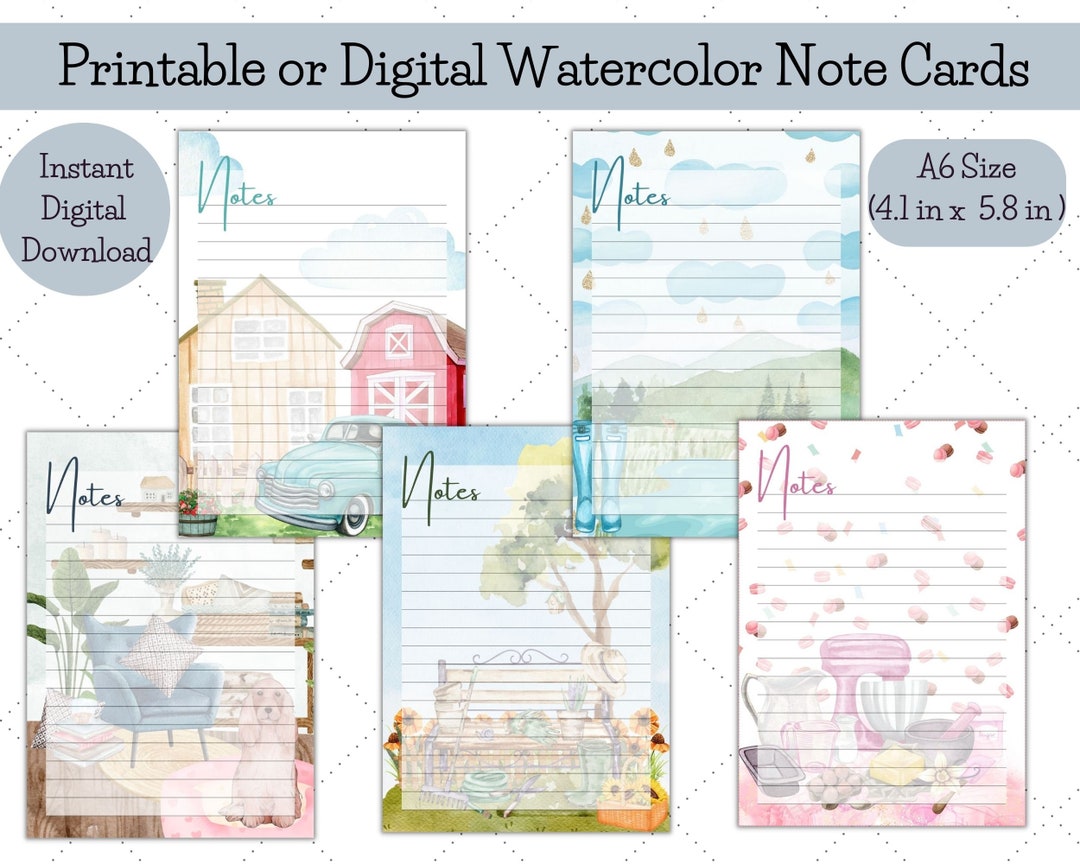 Printable Note Pad, Printable Memo, Digital Stationary, Lined Notepad ...